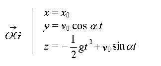 Equation horaires paramétriques , de la trajectoire et de la portée ...